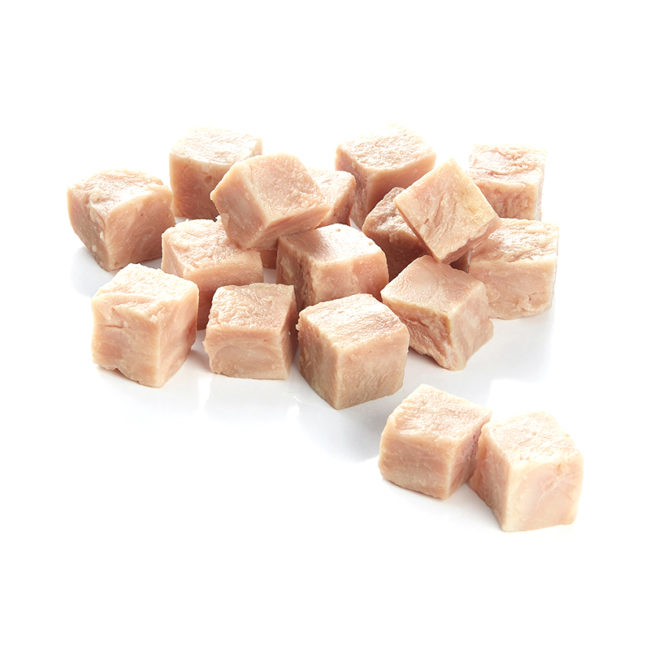 Cooked chicken leg dice 19mm - Europa Cuisson